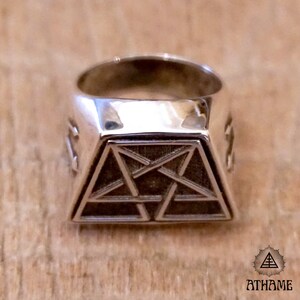 Satanic Trapezoid Sterling Silver Ring - Etsy