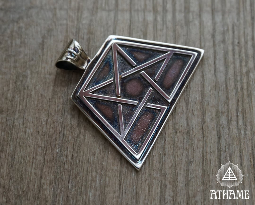 Satanic Trapezoid Sterling Silver Pendant - Etsy
