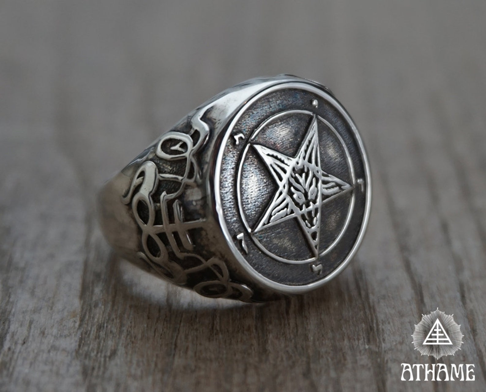 Satanic Sterling Silver Ring - Etsy
