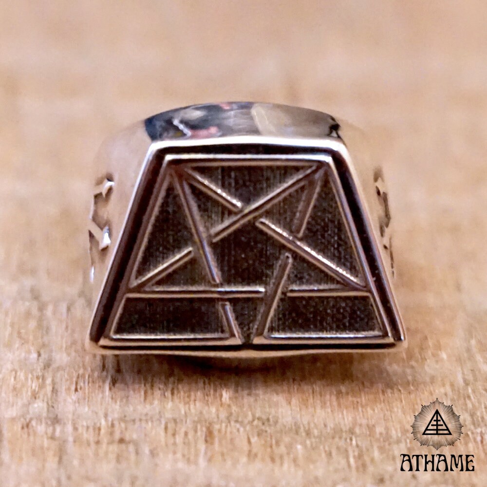 Satanic Trapezoid Sterling Silver Ring - Etsy