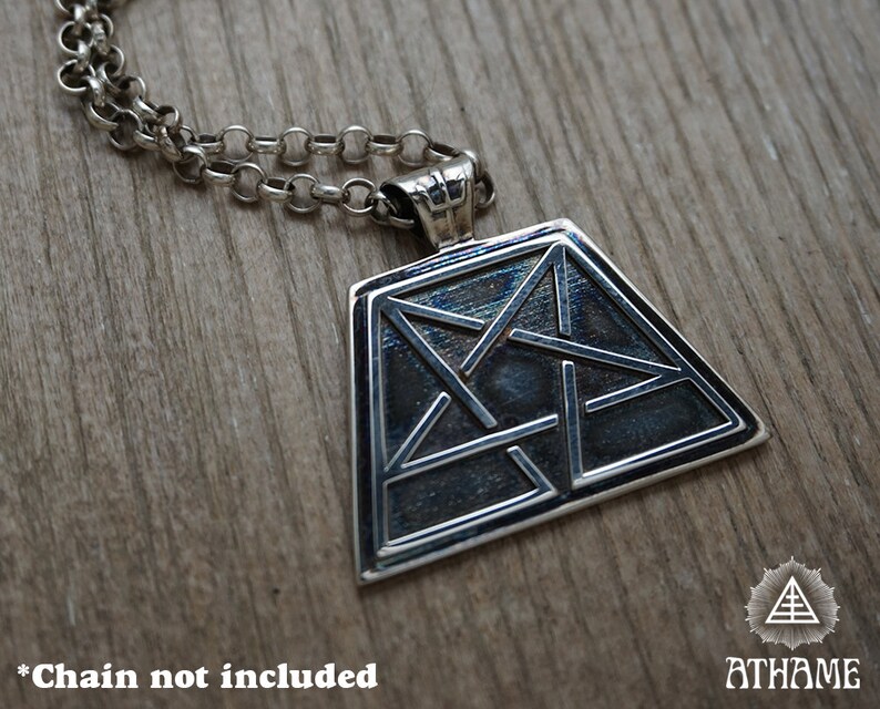 Satanic Trapezoid Sterling Silver Pendant - Etsy