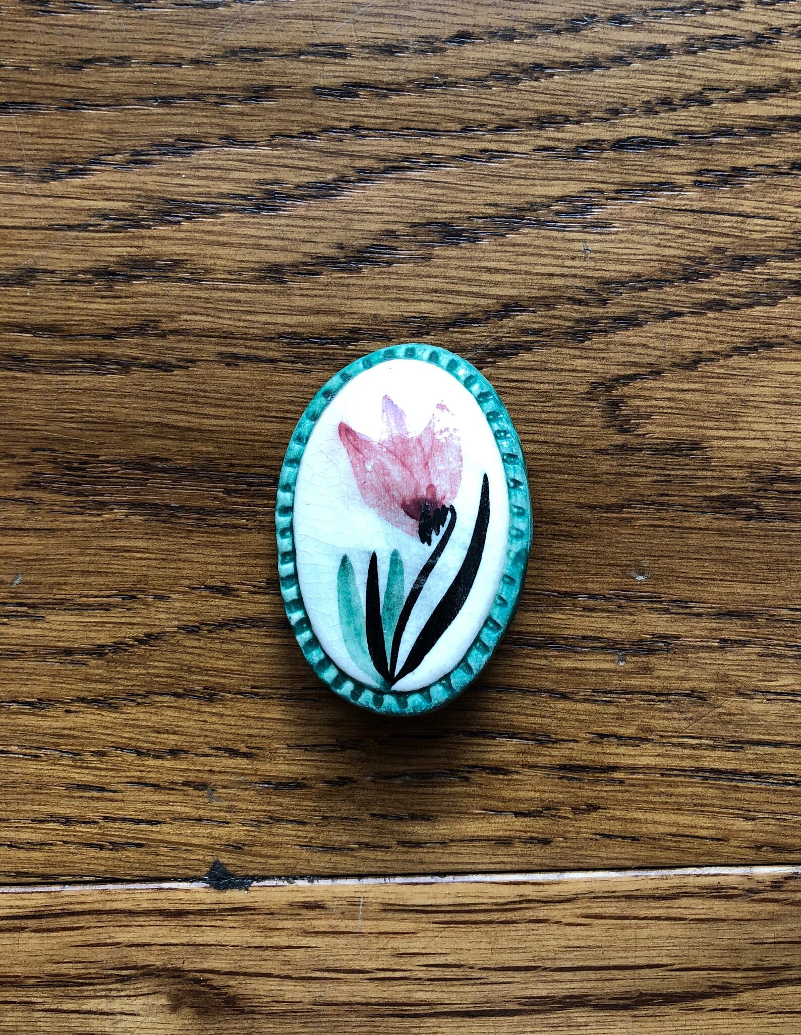 Broche vintage, broche en céramique, broche florale, broche fleurie ...