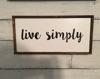 Live Simply Wall Sign - Etsy