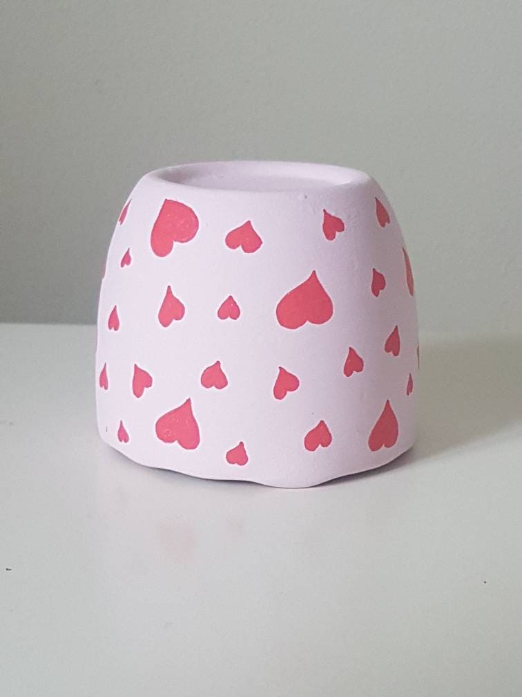 Valentine Heart Pot - Hand Painted Flower Pot - Small Planter - Egg ...