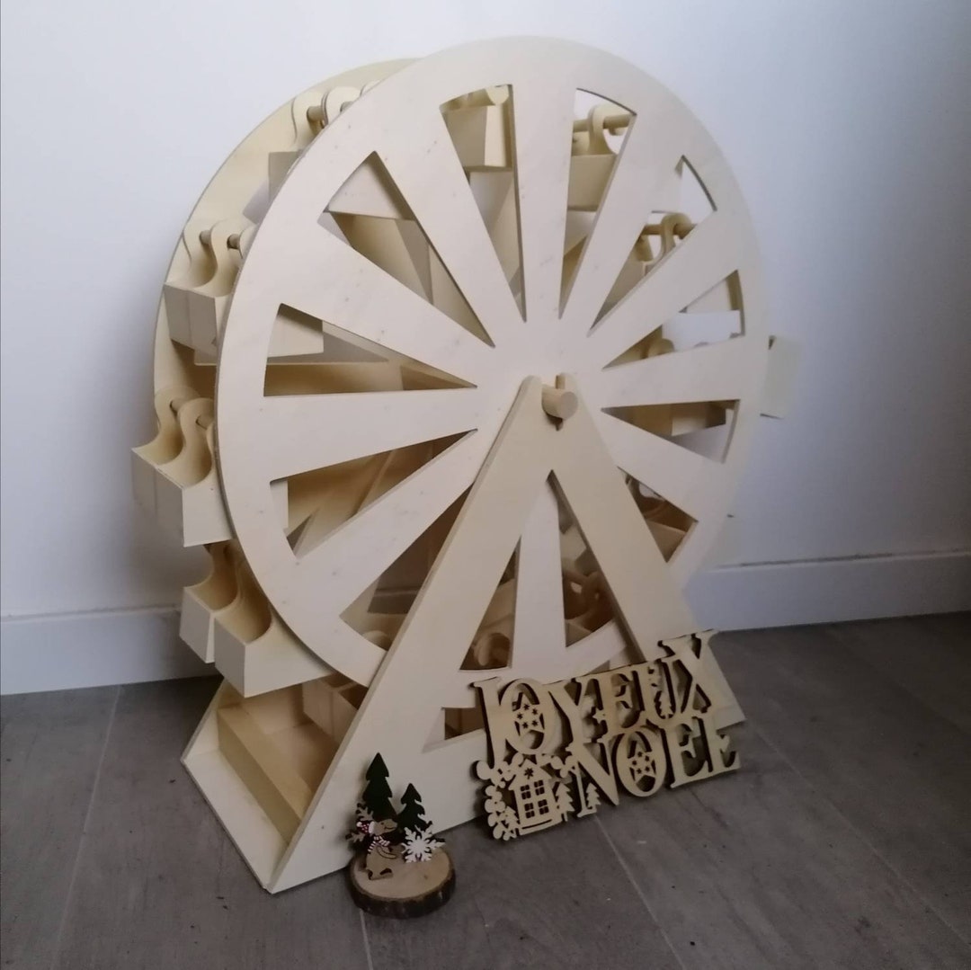 Grande roue en bois pour calendrier de l'Avent ou support dragées ...