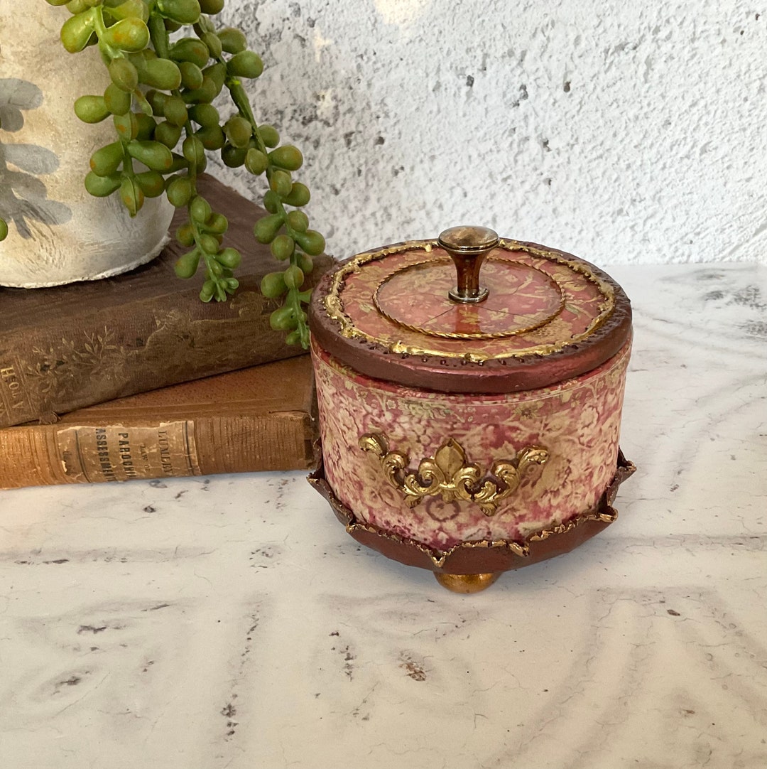 Handmade Ornate Box Decoupaged in Vintage Papers Trinket - Etsy UK