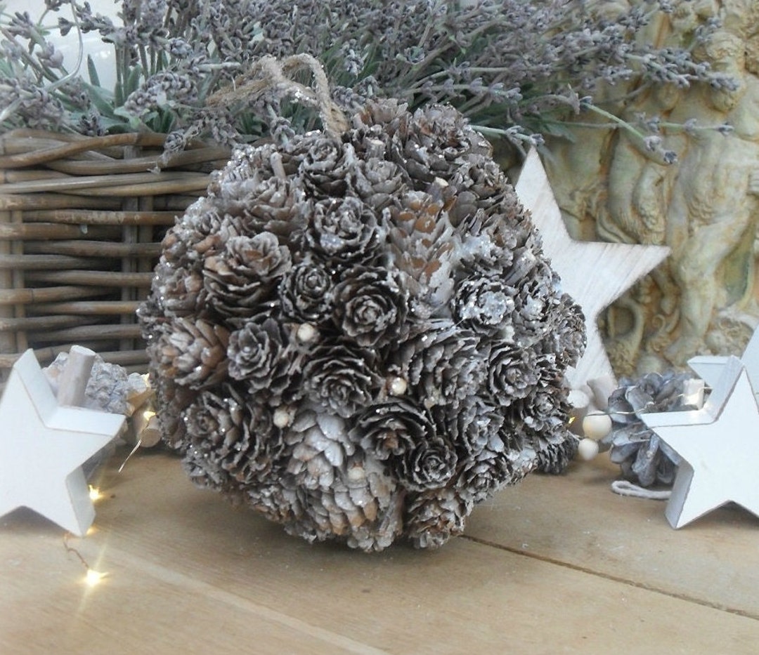 Sparkly Pine Cone Ball Christmas Table Decoration, Hanger, Xmas - Etsy