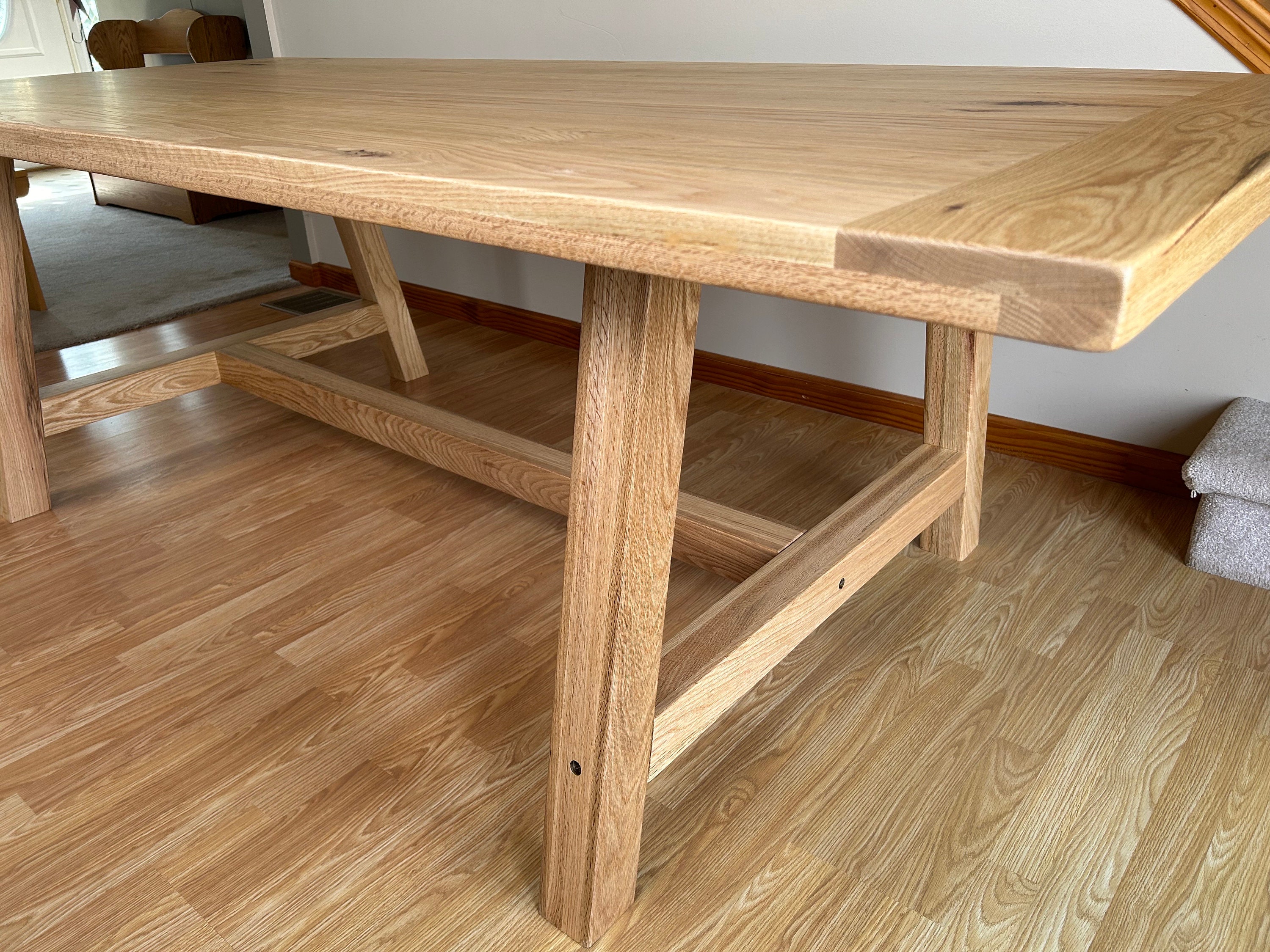 Handmade Red Oak Dining Room Table - Etsy