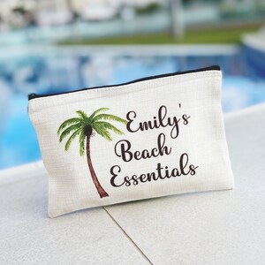Palm Tree Named Beach Essentials Pouch Beach Pouch, Holiday Pouch ...