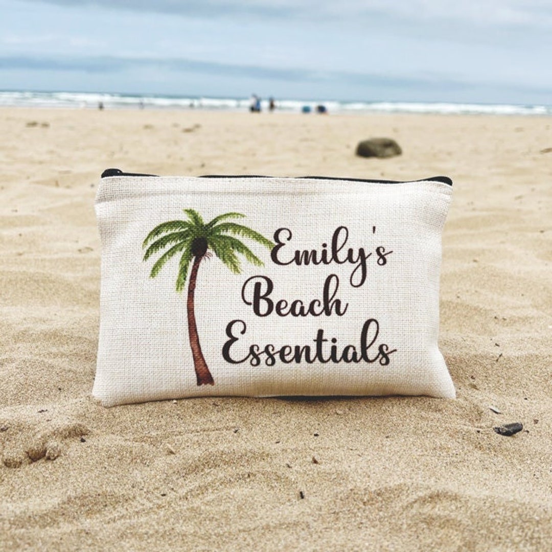 Palm Tree Named Beach Essentials Pouch Beach Pouch, Holiday Pouch ...