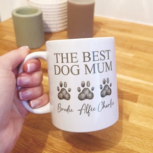 The Best Dog Mum Custom Mug With Paw, Dog Mum Gifts, Dog Mum Mug ...