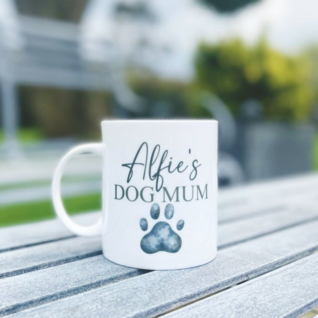 Dog Mum Custom Mug With Paw, Dog Mum Gifts, Dog Mum Mug, Personalised ...