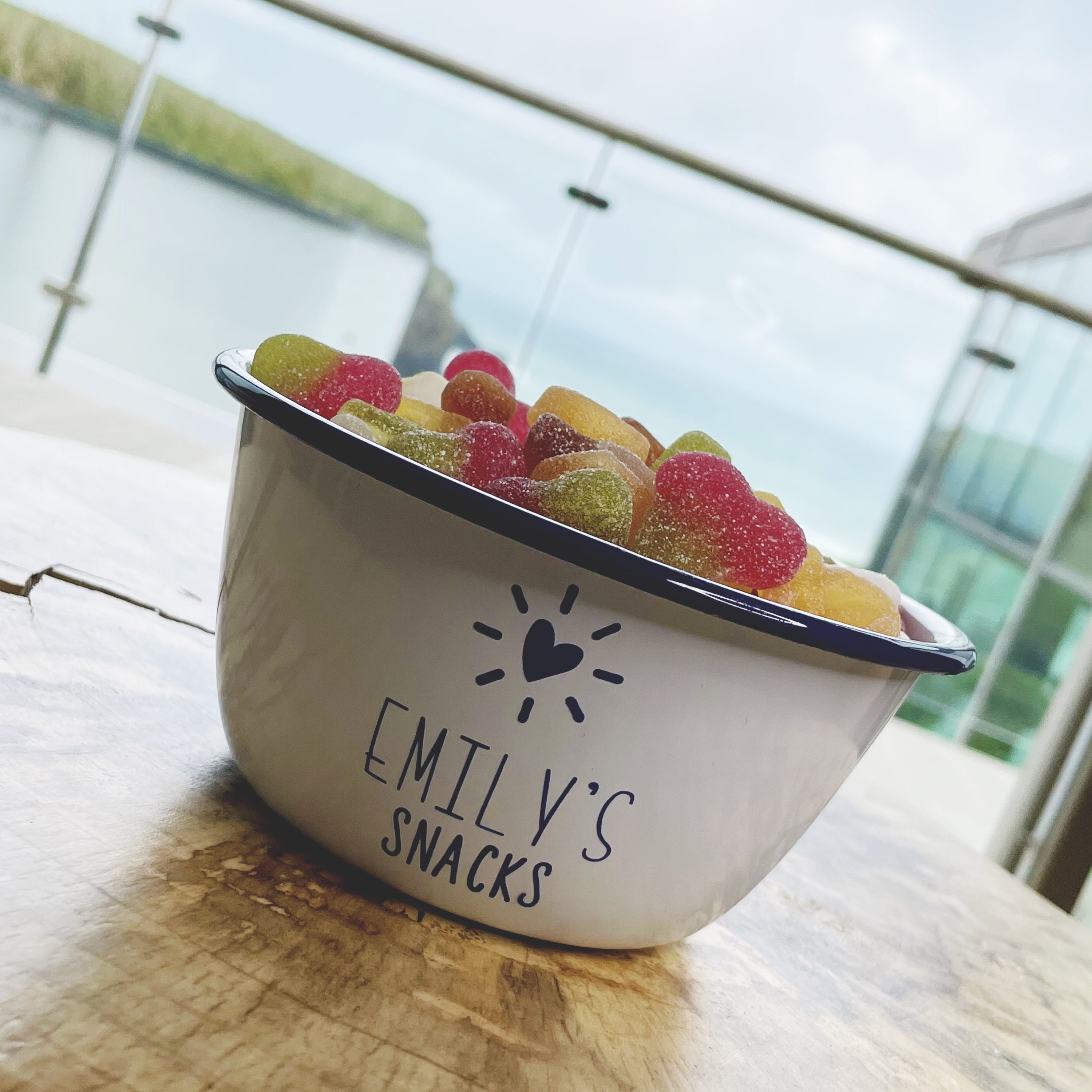 Snack Bowl Personalised Enamel Bowl Enamel Snack Bowl - Etsy UK