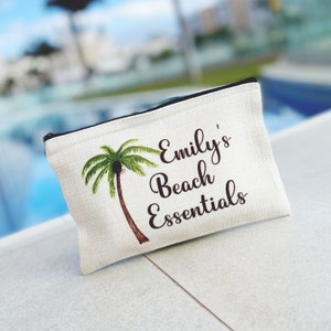 Palm Tree Named Beach Essentials Pouch Beach Pouch, Holiday Pouch ...