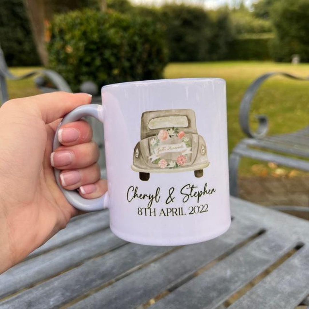 Just Married Custom Mug, Couples Wedding Mug, Wedding Day Gifts ...
