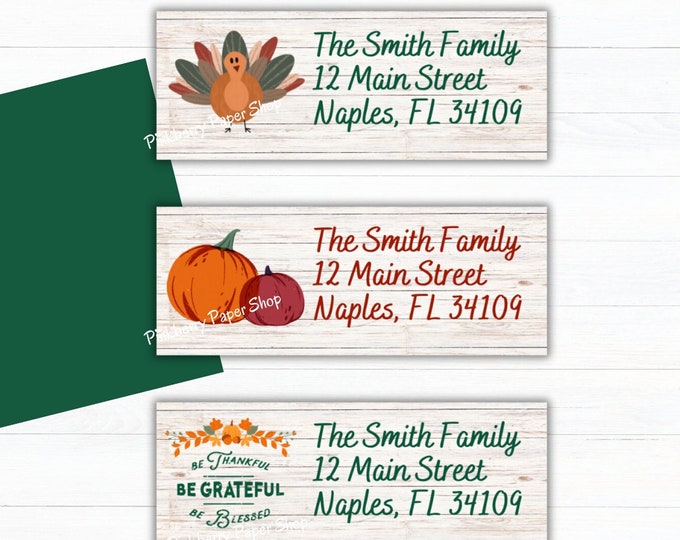 Thanksgiving Address Labels Printable Return Address Labels ...