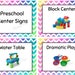 Rainbow Chevron Preschool Center Signs | Set of 15 Printable Classroom ...