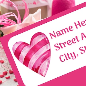 Valentine Heart Return Address Labels DIY Printable Labels - Etsy