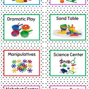 Polka Dot Preschool Center Signs: Classroom Decor (PDF File) - Etsy