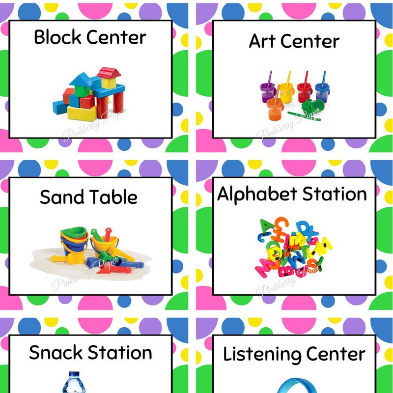 Preschool Label Center - Etsy