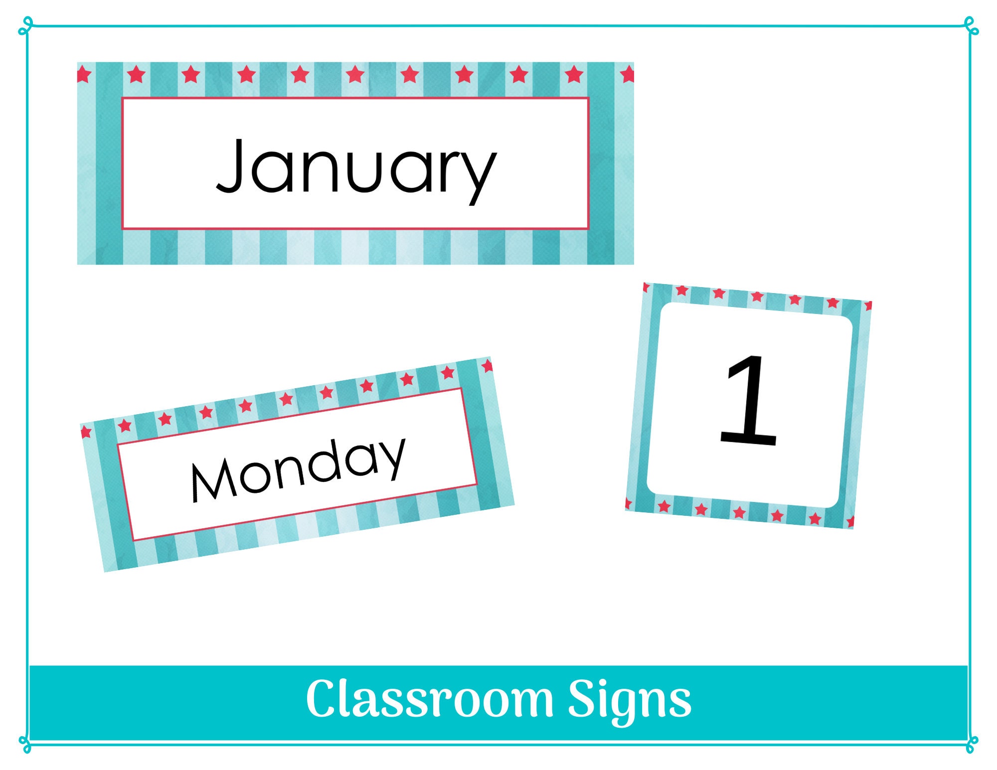 Circus-carnival Themed Classroom Calendar Printable Months - Etsy