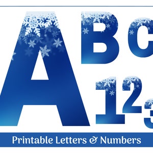 Snowflake Alphabet Letters and Numbers Clip Art | Winter Bulletin Board ...