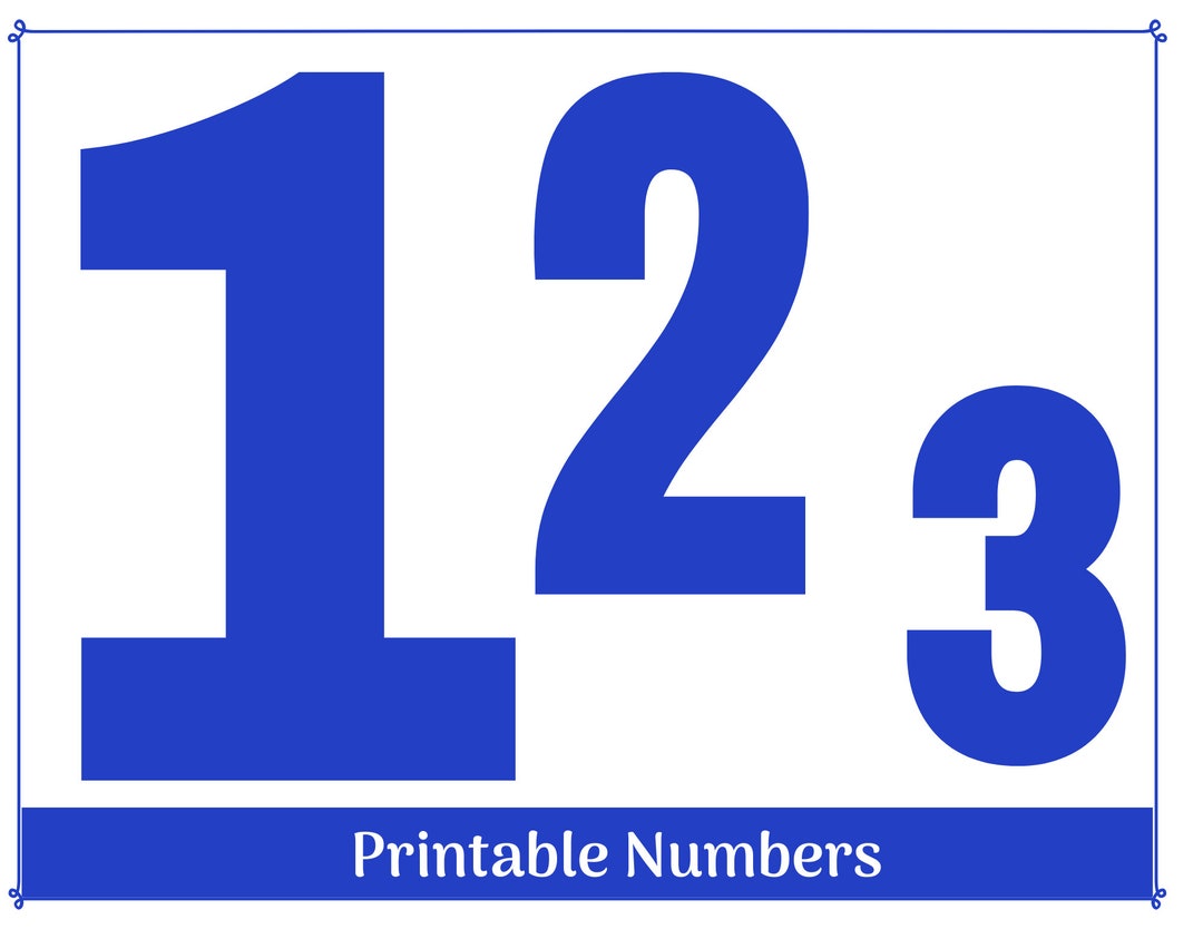 Royal Blue Clip Art Numbers Printable & Resizable Banner - Etsy