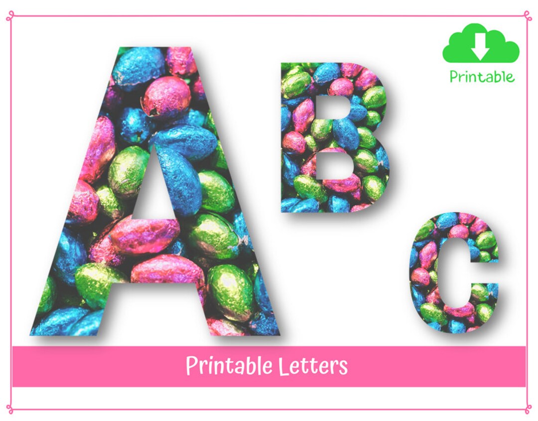 Easter Candy Alphabet Letters: Printable Banner Clip Art (instant ...