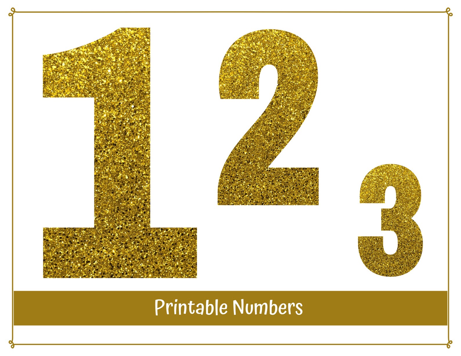 Gold Glitter Printable Clip Art Numbers 0-9 Resizable - Etsy Canada
