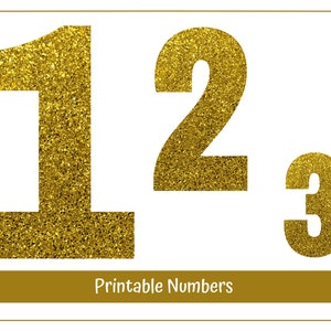 Gold Glitter Printable Clip Art Numbers 0-9 Resizable - Etsy Canada
