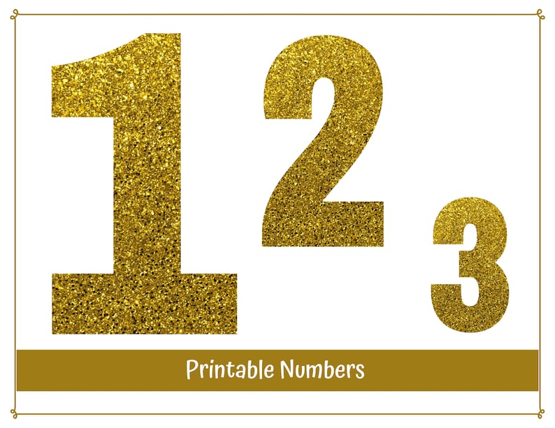 Gold Glitter Printable Clip Art Numbers 0-9 Resizable - Etsy Canada