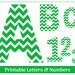 Green Chevron Alphabet Letters & Numbers: DIY Banner (digital Download ...