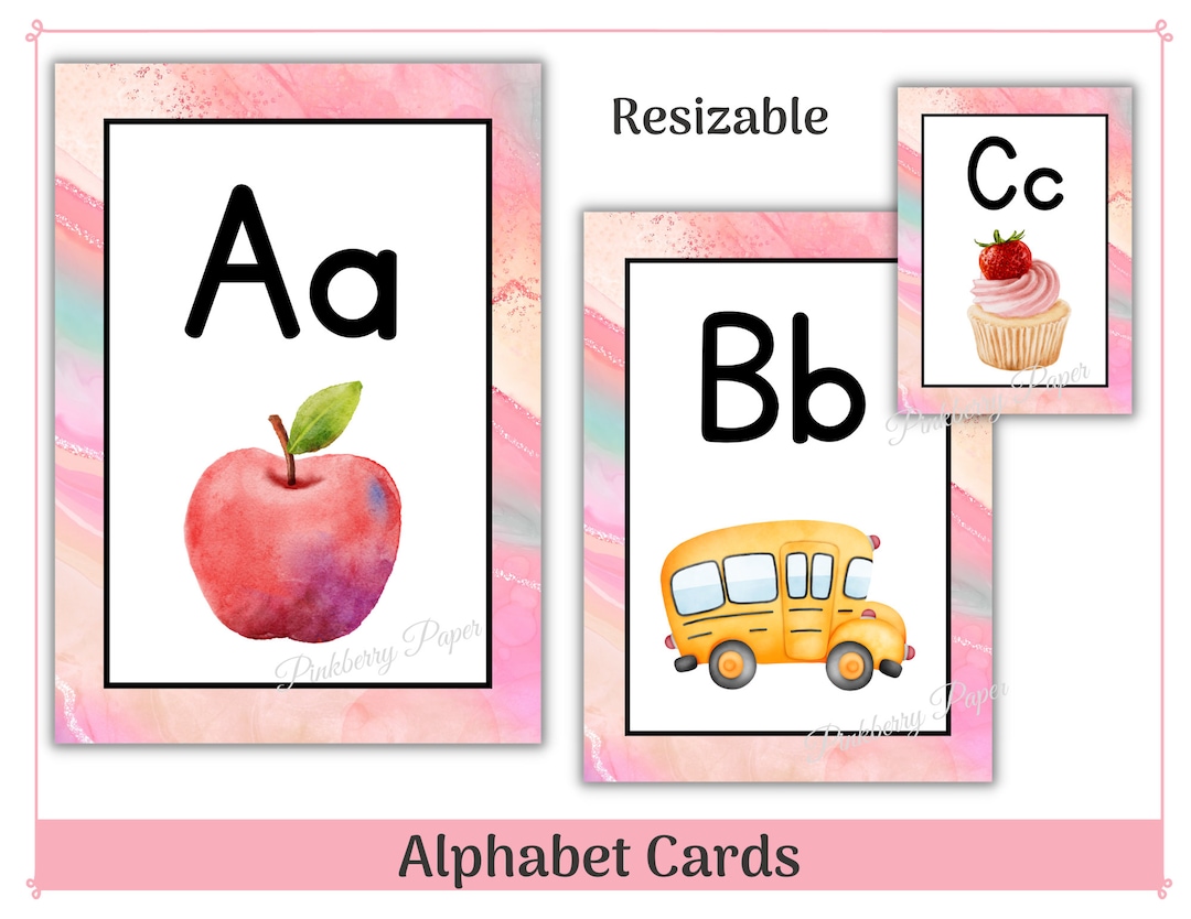 Watercolor Alphabet Cards | Classroom Alphabet | Classroom Decorations ...