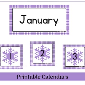 January Classroom Calendar Header and Numbers| Printable & Resizable ...