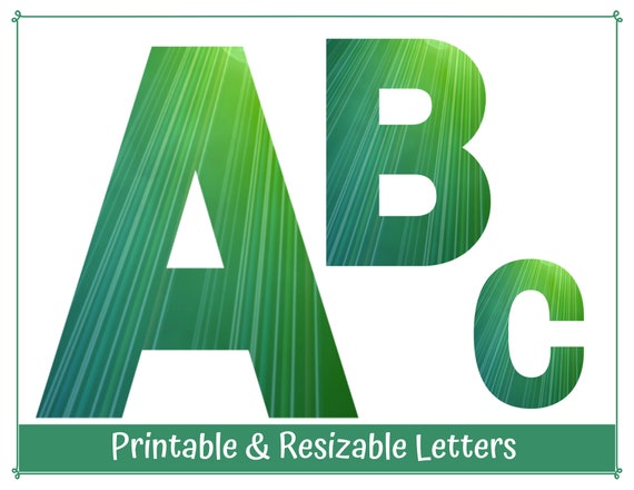 Green Printable Alphabet Letter Clip Art Digital Download - Etsy