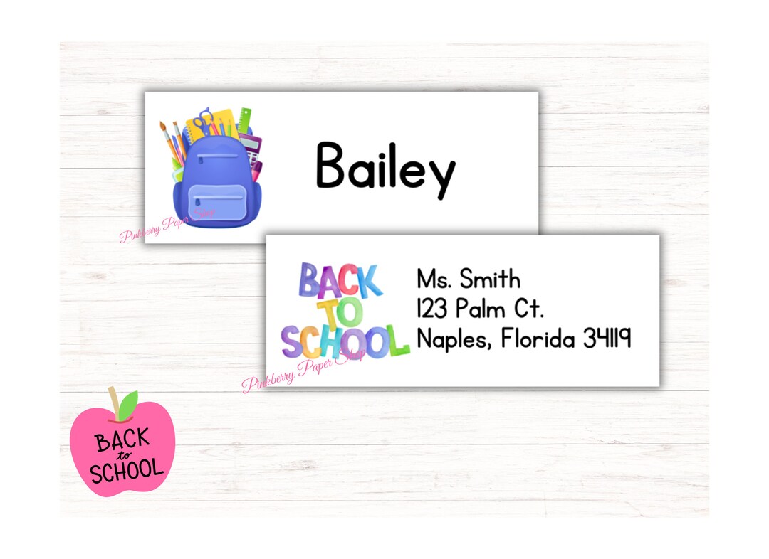 Teacher Return Address Labels: School Supply Template (digital Download ...
