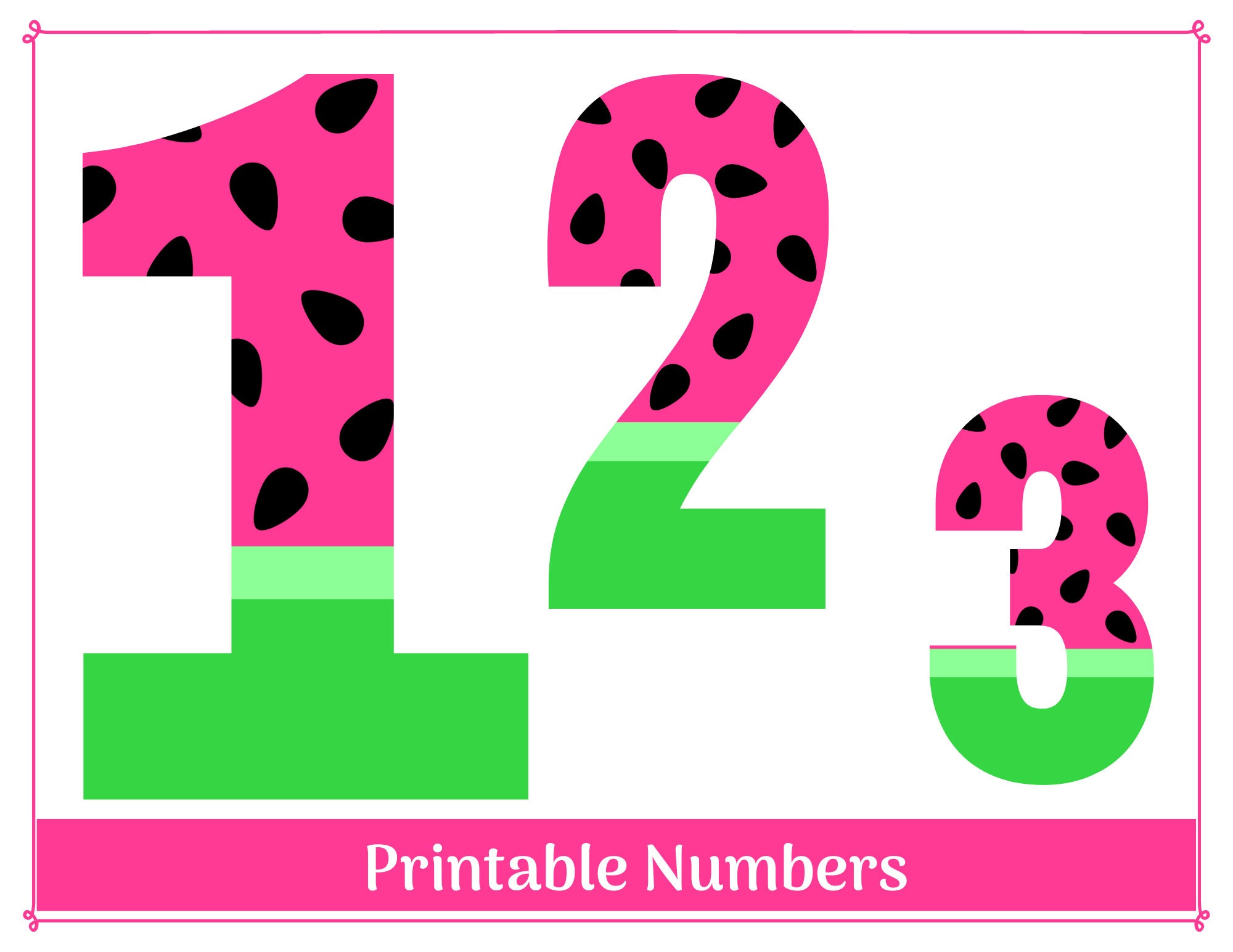 Watermelon Alphabet Clip Art: Printable Letters & Numbers (A-Z, 0-9 ...