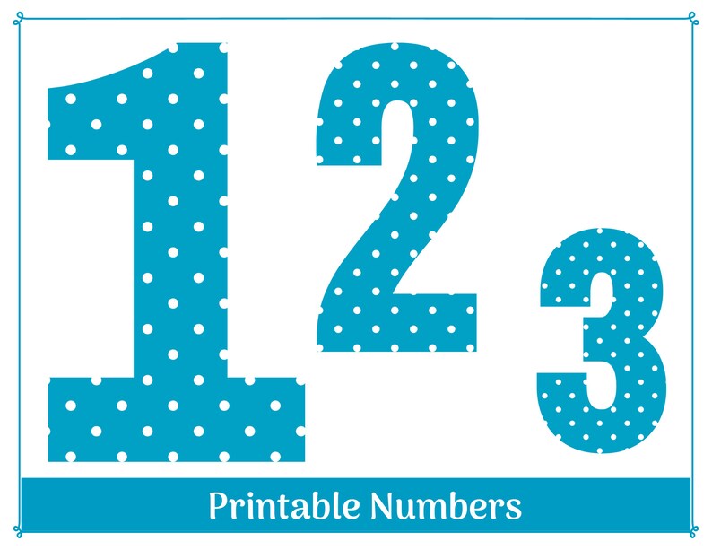 Aqua Polka Dot Alphabet Letters & Numbers: Printable Clip Art (digital ...