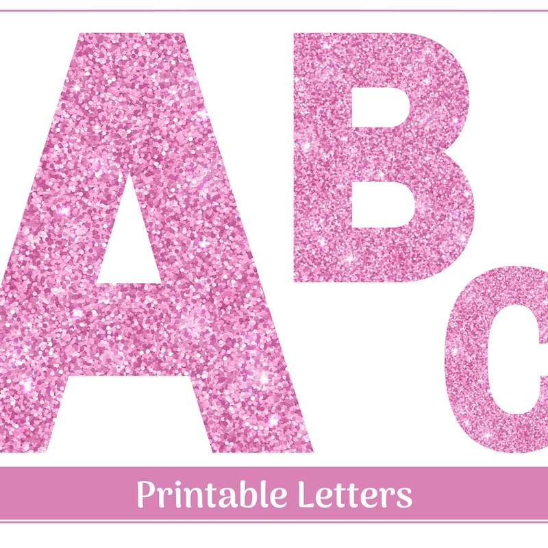 Pink Glitter Letters - Etsy