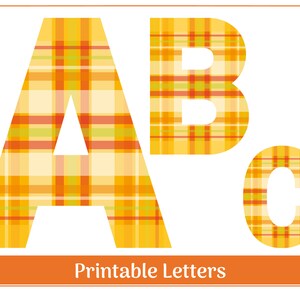 Fall Plaid Alphabet Letters & Numbers: Orange Yellow Clip Art (digital ...