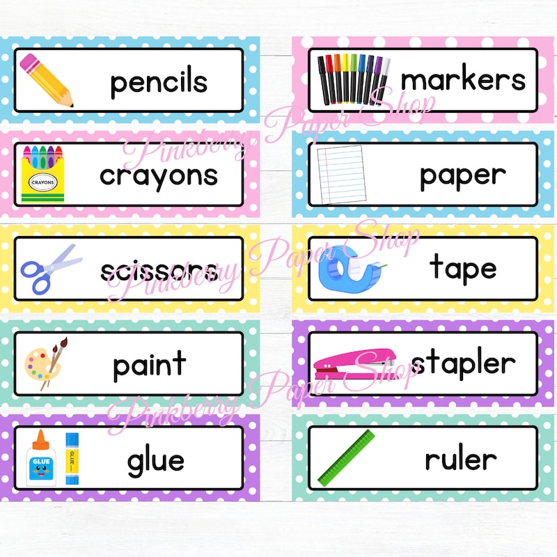 Polka Dot Labels - Etsy