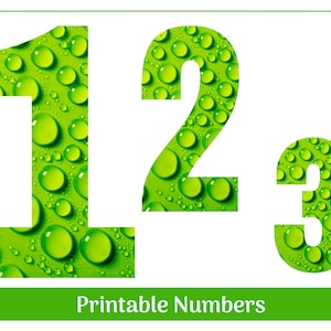 Water Droplet Alphabet Clip Art Letters A-Z, Numbers 0-9 | Printable ...