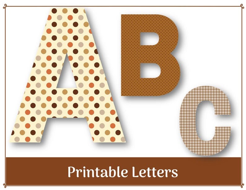 Orange and Green Fall Plaid Alphabet Clip Art Printable and | Etsy