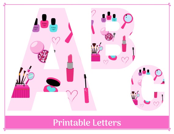 Pink Make-up Alphabet Letter Clip Art Girl's Make-up - Etsy