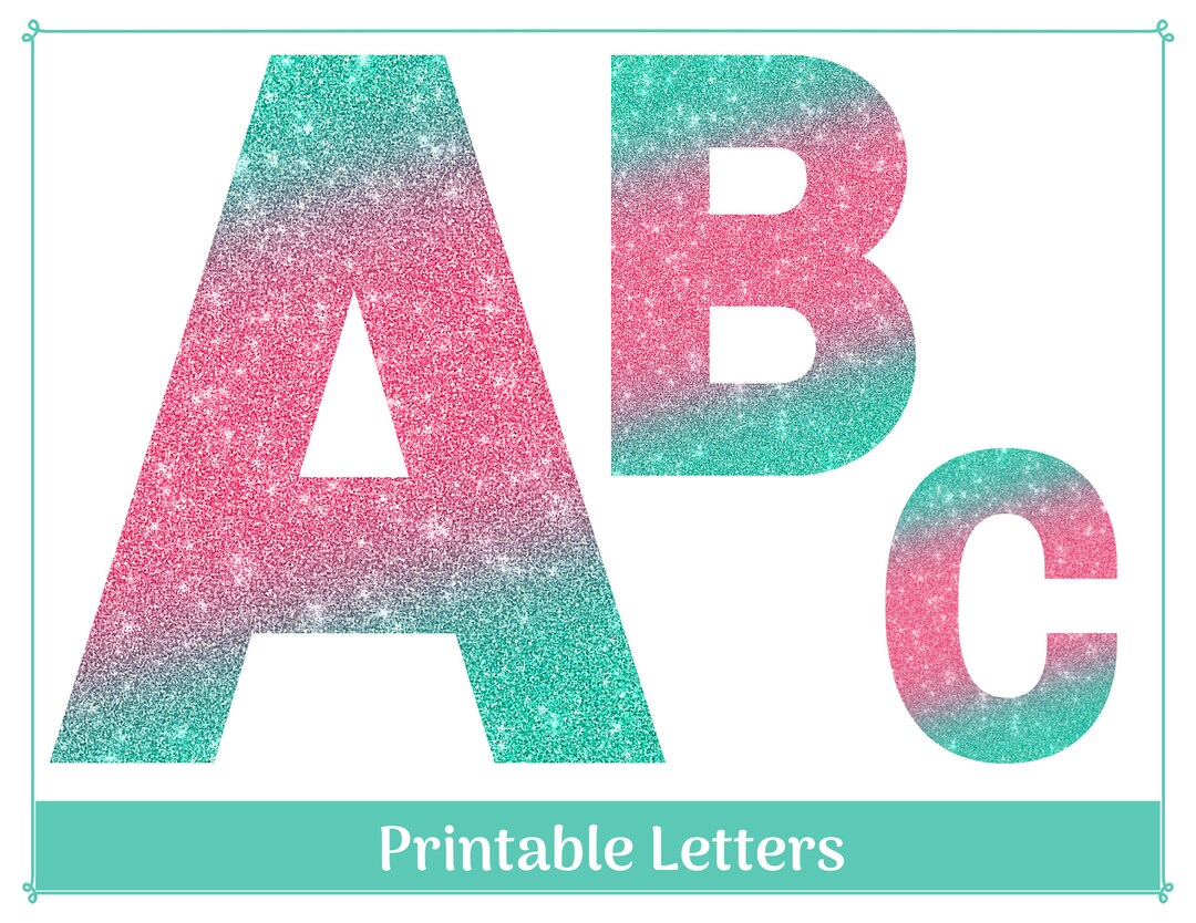 Watermelon Ombre Glitter Alphabet Clip Art | Uppercase A-Z Letters ...