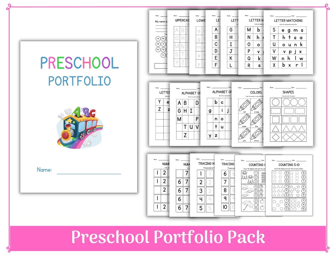 Preschool Portfolio Booklet | Printable Worksheets | Letter & Number ...