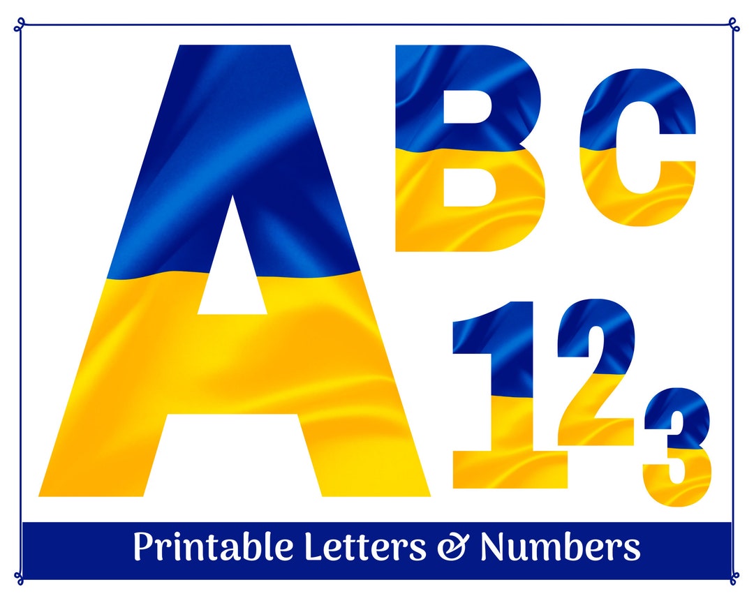 Ukraine Flag Letters and Numbers Clip Art | Bulletin Board (digital ...
