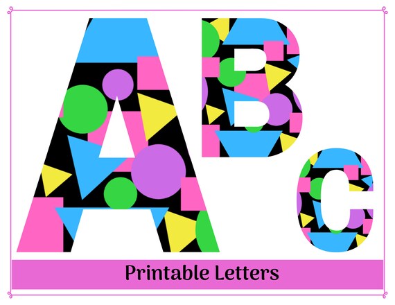 Shaped Themed Alphabet Clip Art Letters A-Z Printable & - Etsy