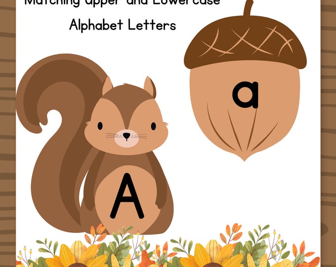 Squirrel & Acorn Alphabet Cards: Printable Classroom Letters (digital ...