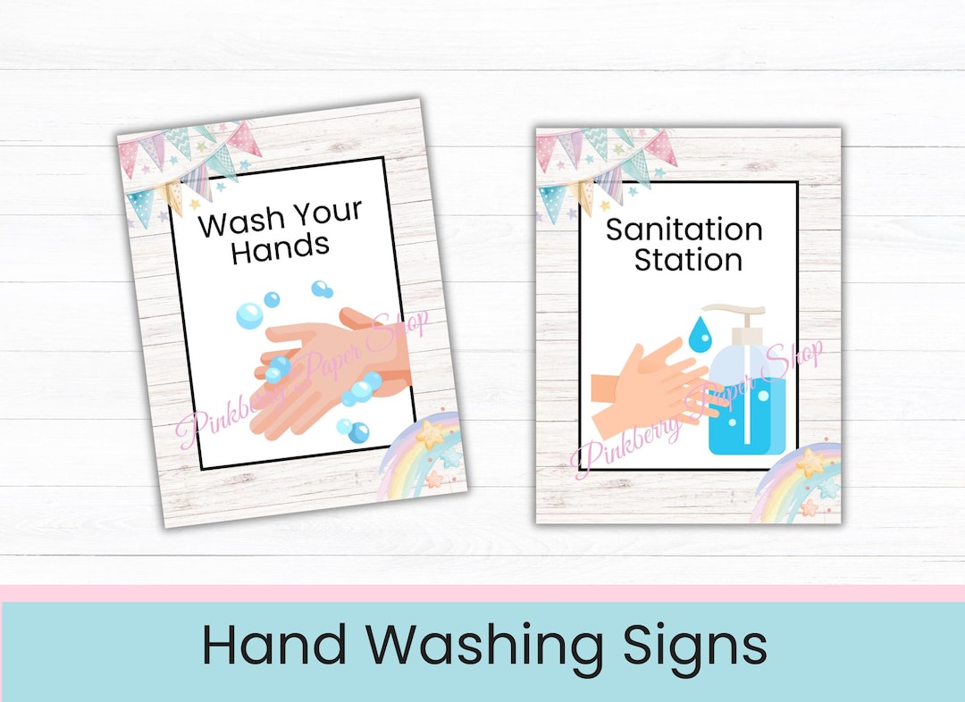 Boho Classroom Hand Washing Signs | Classroom Decor (PNG File) - Etsy